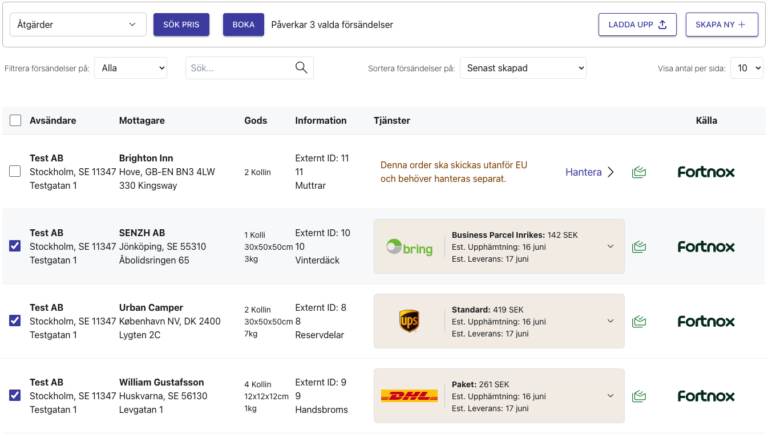Fortnox integration - Zendr förenklar din företagsfrakt